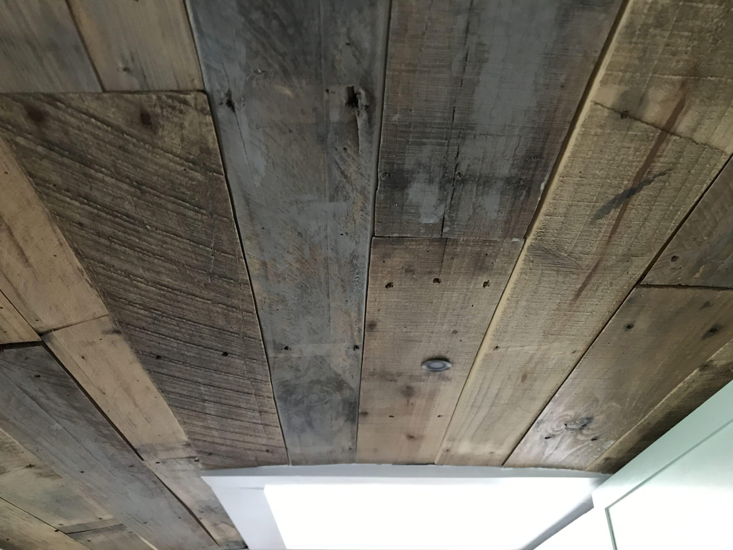 How to Create a Skoolie Pallet Ceiling | Skoolie Livin