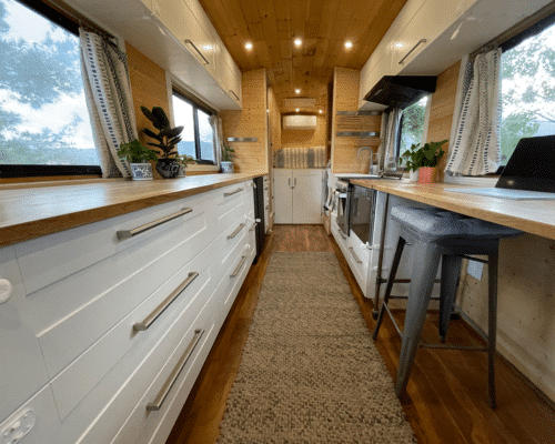 Best Skoolie Kitchen Design Ideas & Layouts - Skoolie Livin